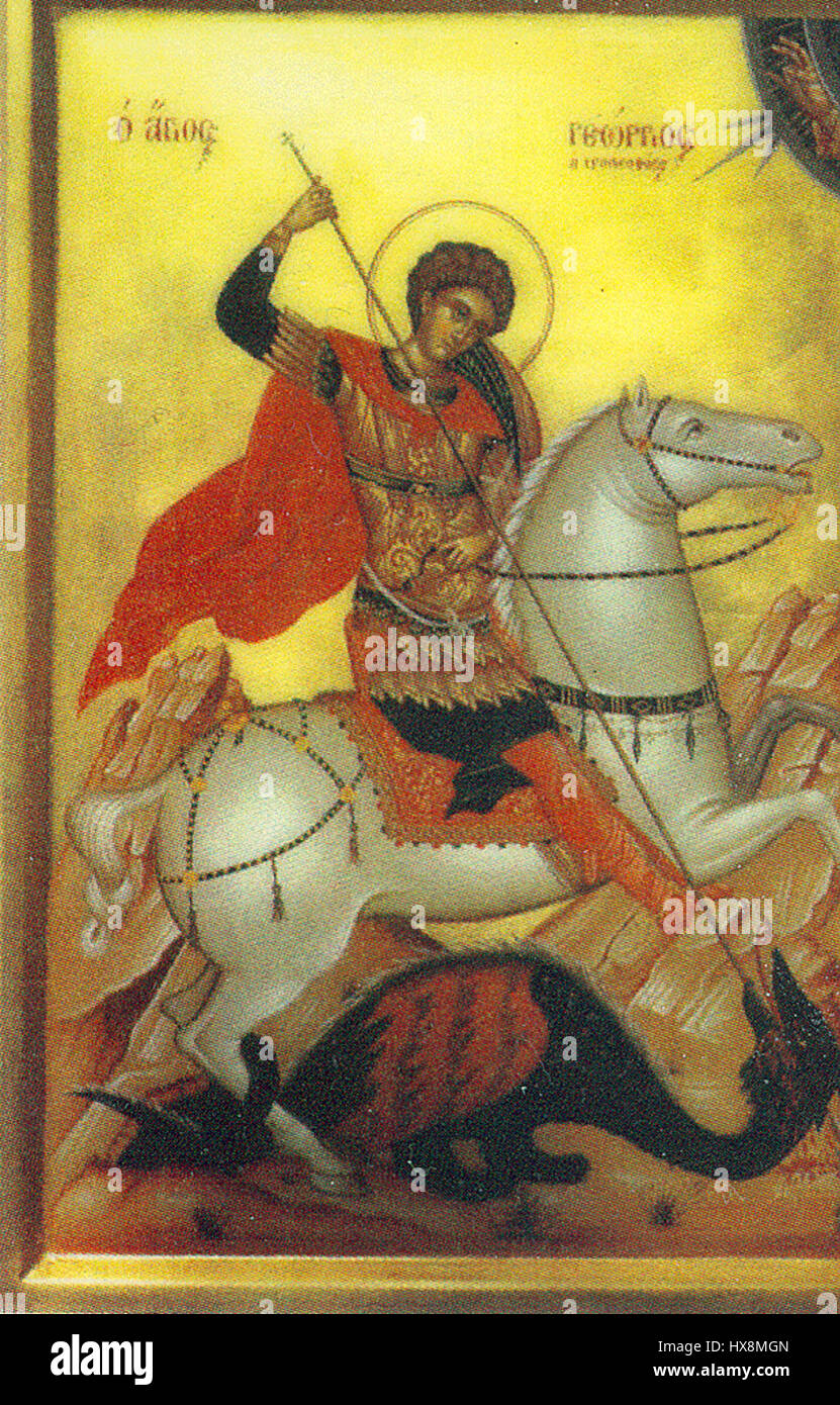 This Greek icon of Saint George depicts the legendary figure in his ...