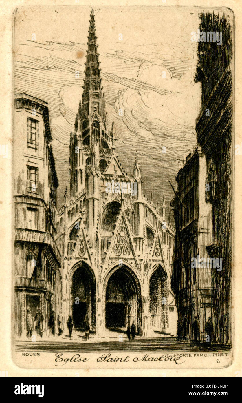 The Church of Saint Maclou in Rouen, France, is a notable example of ...