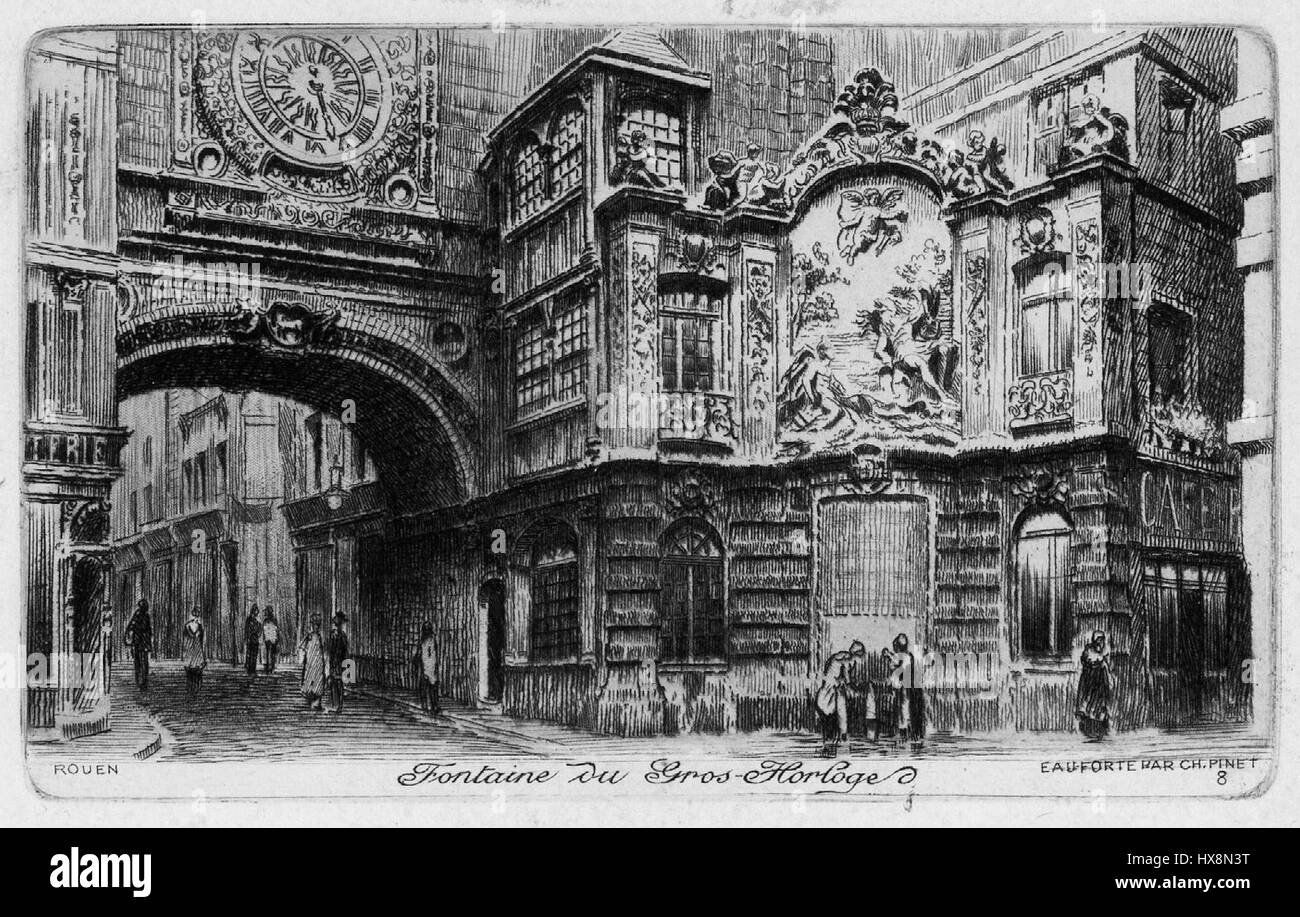 'Rouen 8 Fontaine du Gros Horloge' is an image of the famous fountain ...