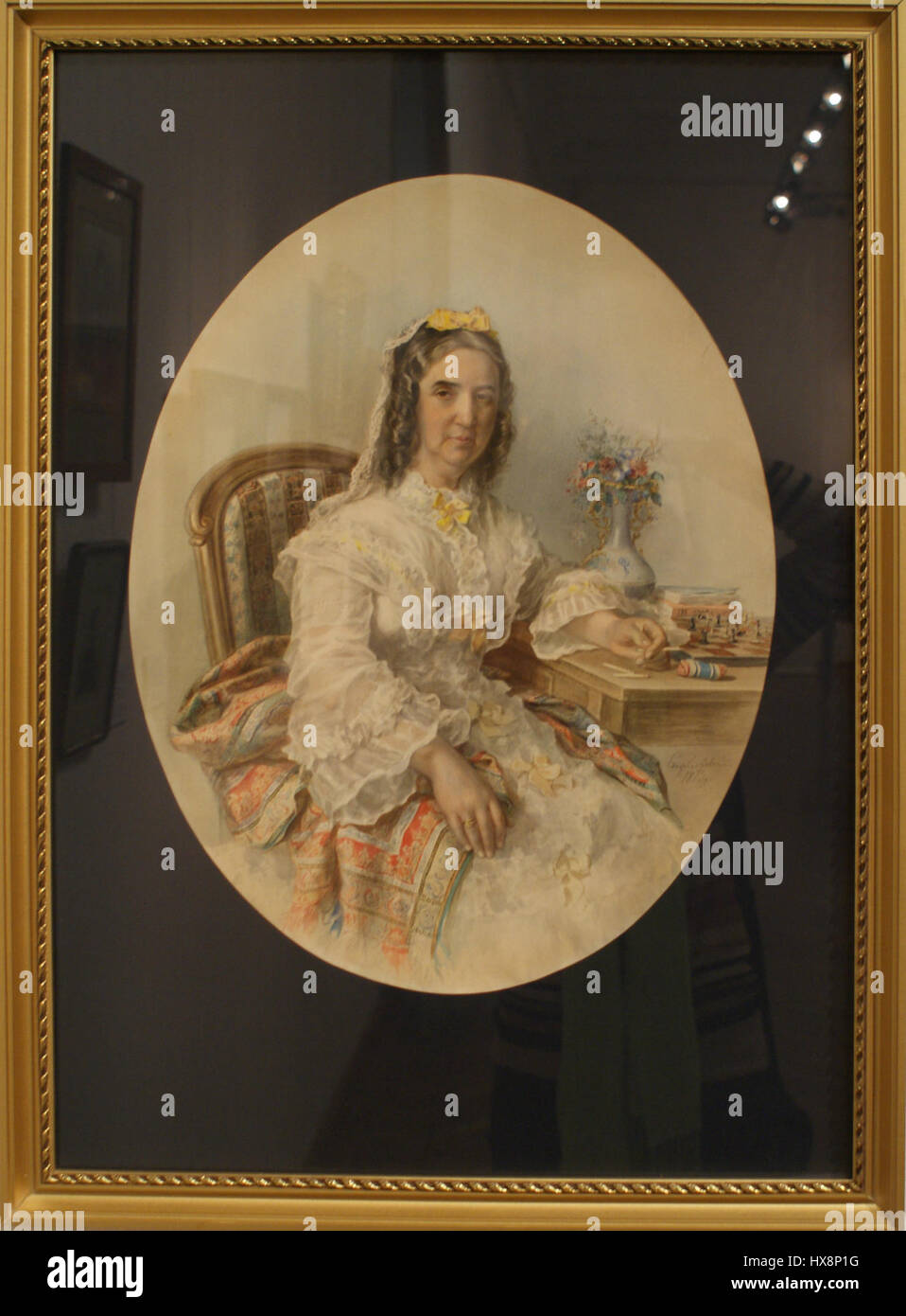 A 19th-century painting depicting a historical scene from the year 1817 ...