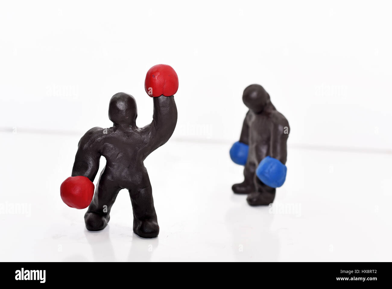 Boxing figures from plasticine. Isolated on white background Stock ...