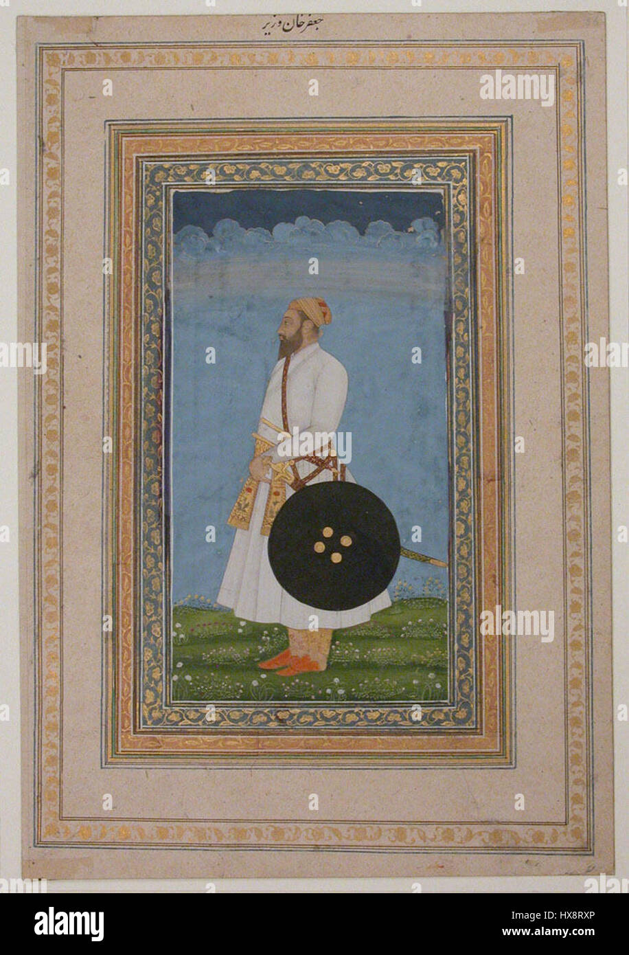 The portrait of Jafar Khan, a prominent figure in Persian history ...