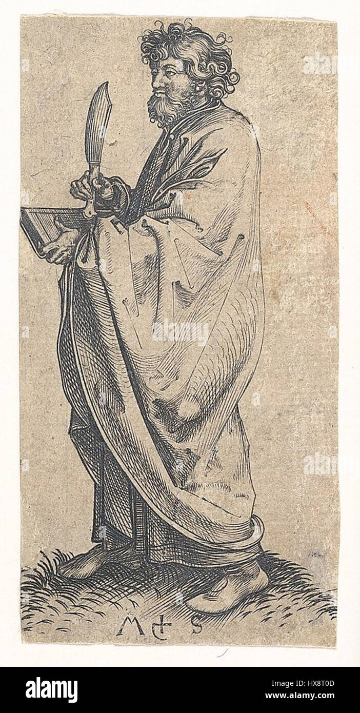 Martin Schongauer's engraving 'Der Apostel Bartholomäus' (L 49) is a ...