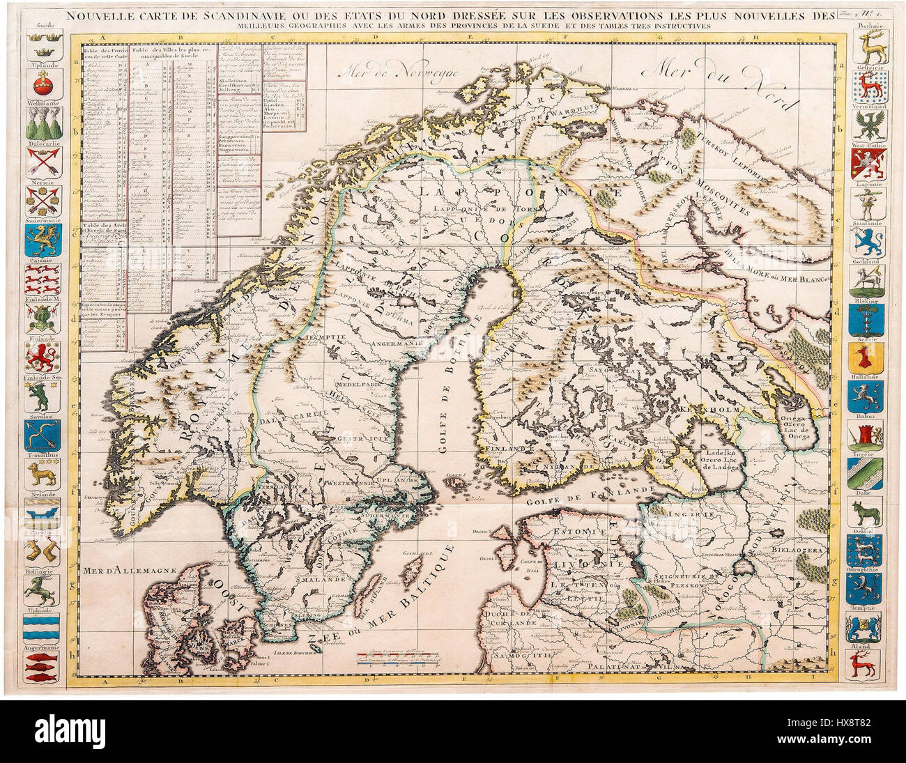 A 'New Map of Scandinavia' illustrating the geographical features and ...