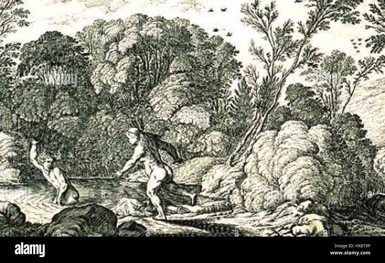 'Salmacis & Hermaphroditos' by Johann Wilhelm Bauer depicts the ...