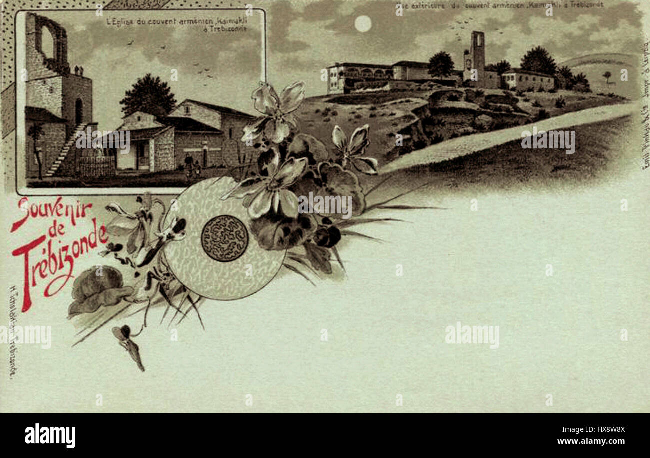 This postcard depicts the Kaimakli Armenian Monastery, an important ...