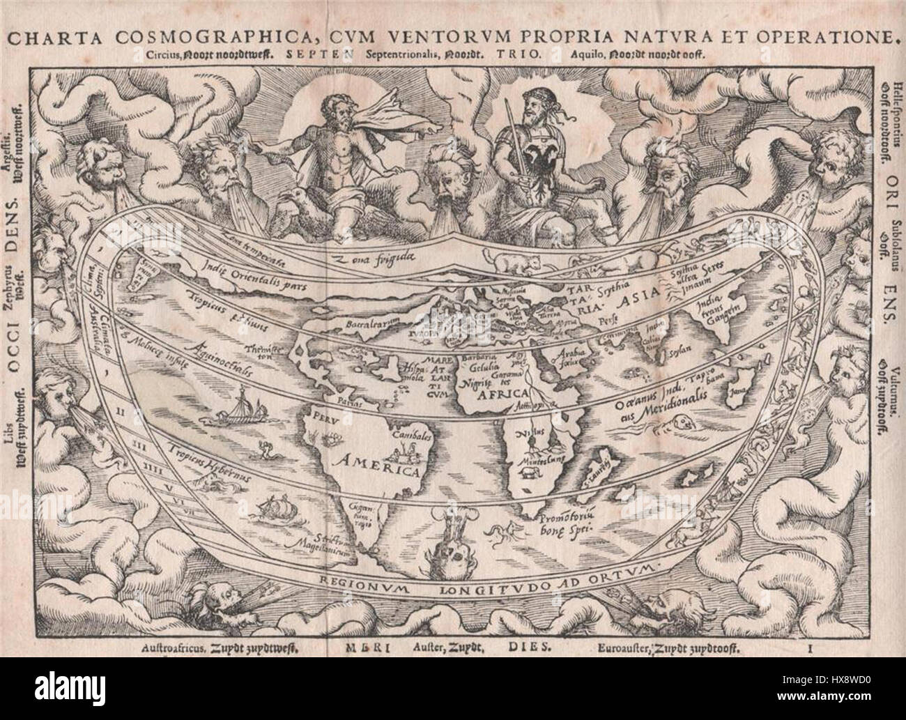 THE WORLD MAP, 1524 (and 1564) by Petrus Apianus Stock Photo - Alamy