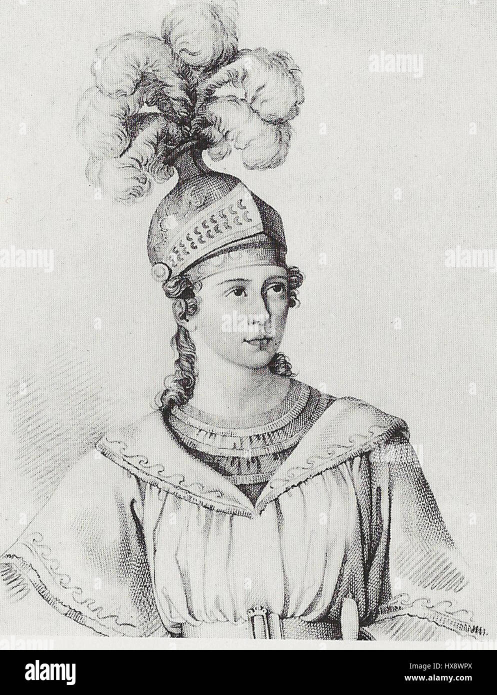 Maria Malibran, a famous opera singer, is depicted in a 1832 portrait ...