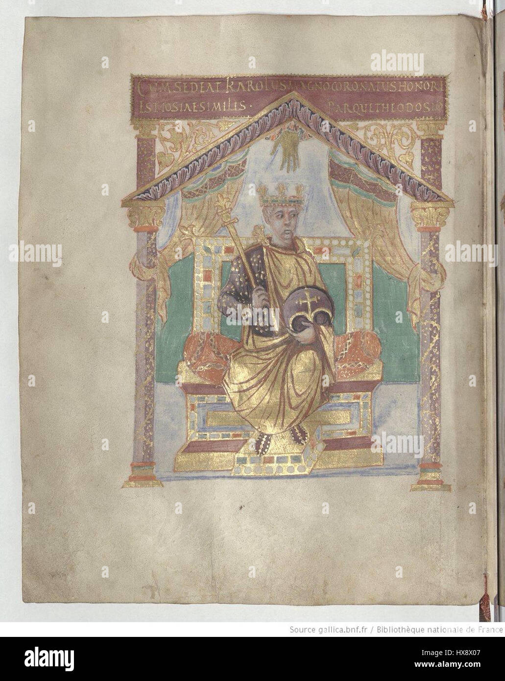 Psautier Charles le Chauve 3v Stock Photo - Alamy