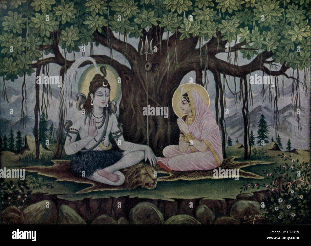 Shiva with Parvati is a popular depiction in Hindu art, illustrating ...