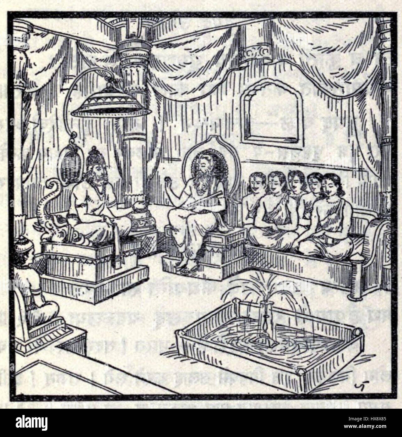 Vyasa saying about marriage of Drauapdi to King Drupada Stock Photo - Alamy