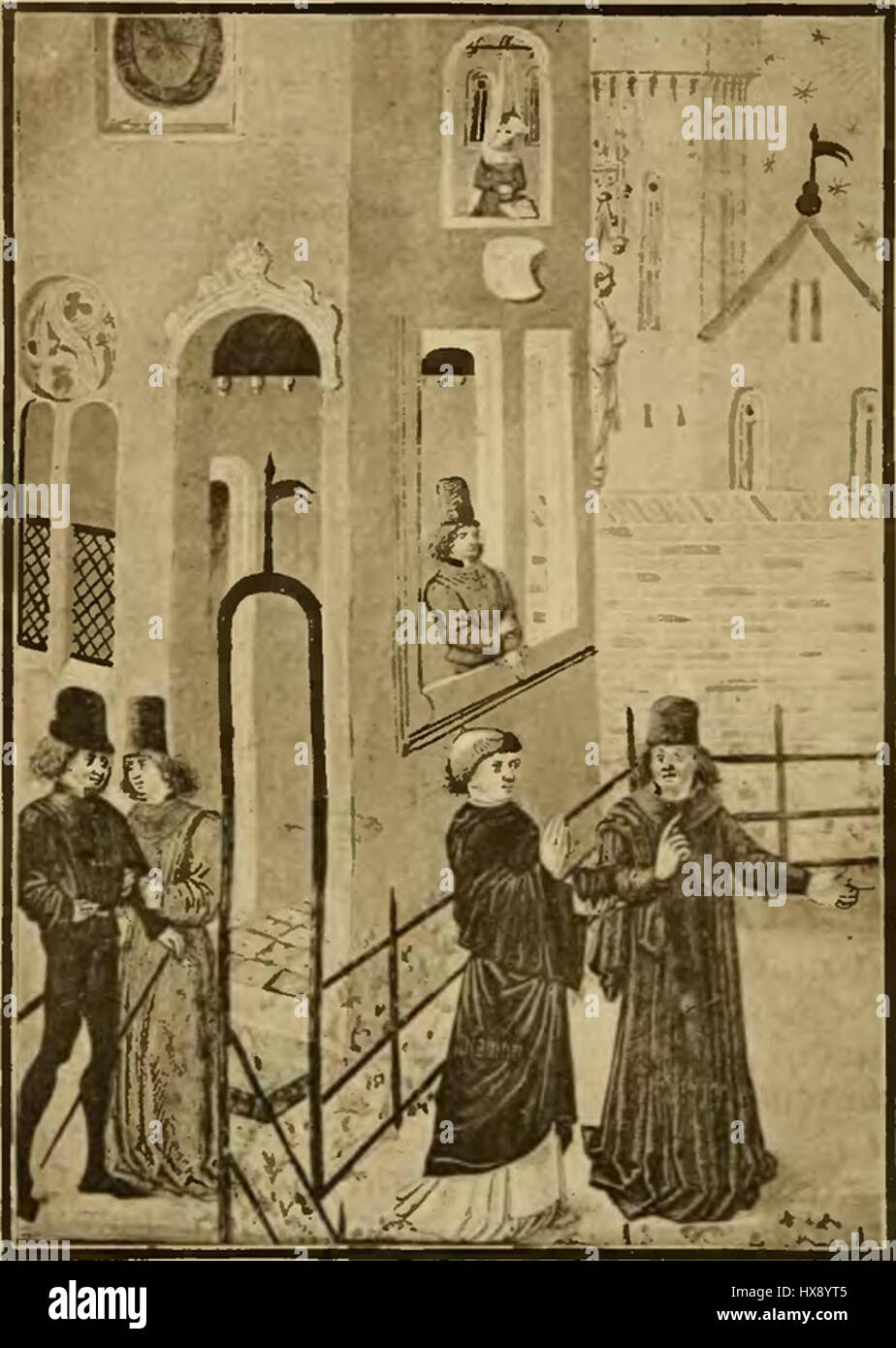 An illustration from 1901 depicting François Villon, a famous French ...