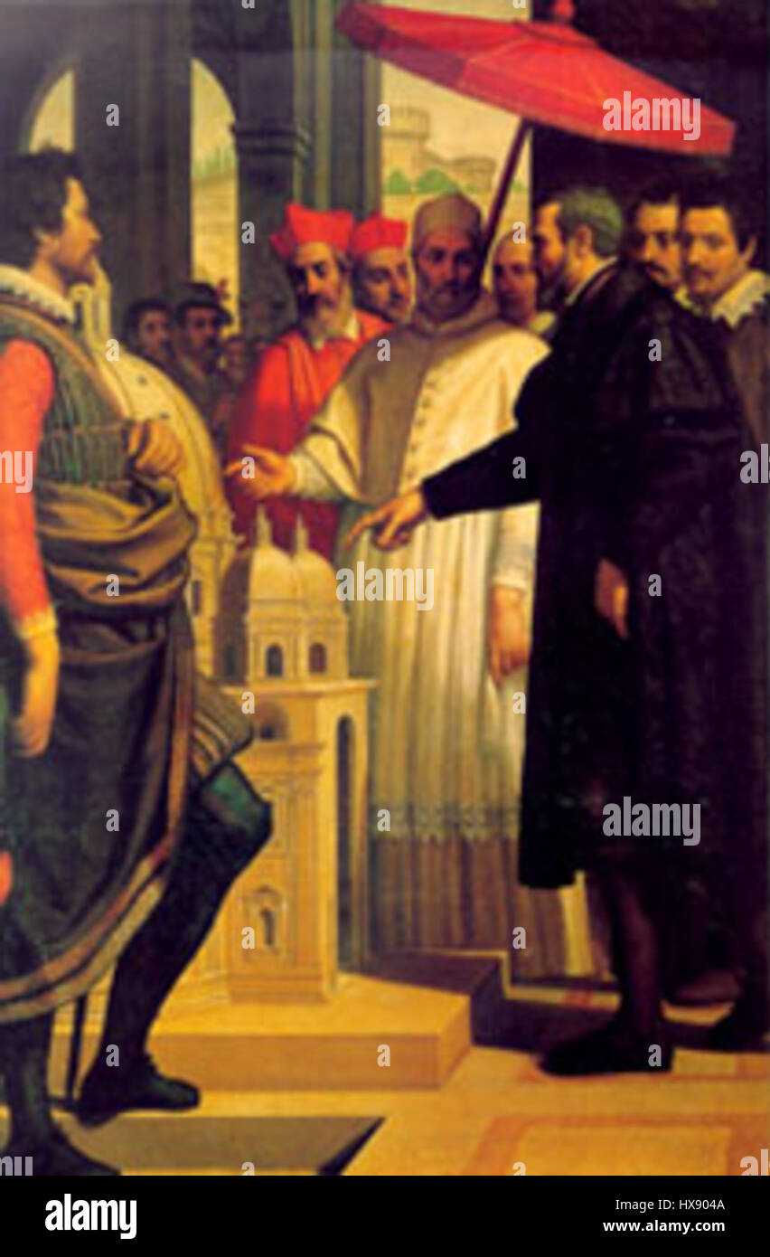 Passignano Michelangelo che da il modellino di San Pietro a Paolo IV ...