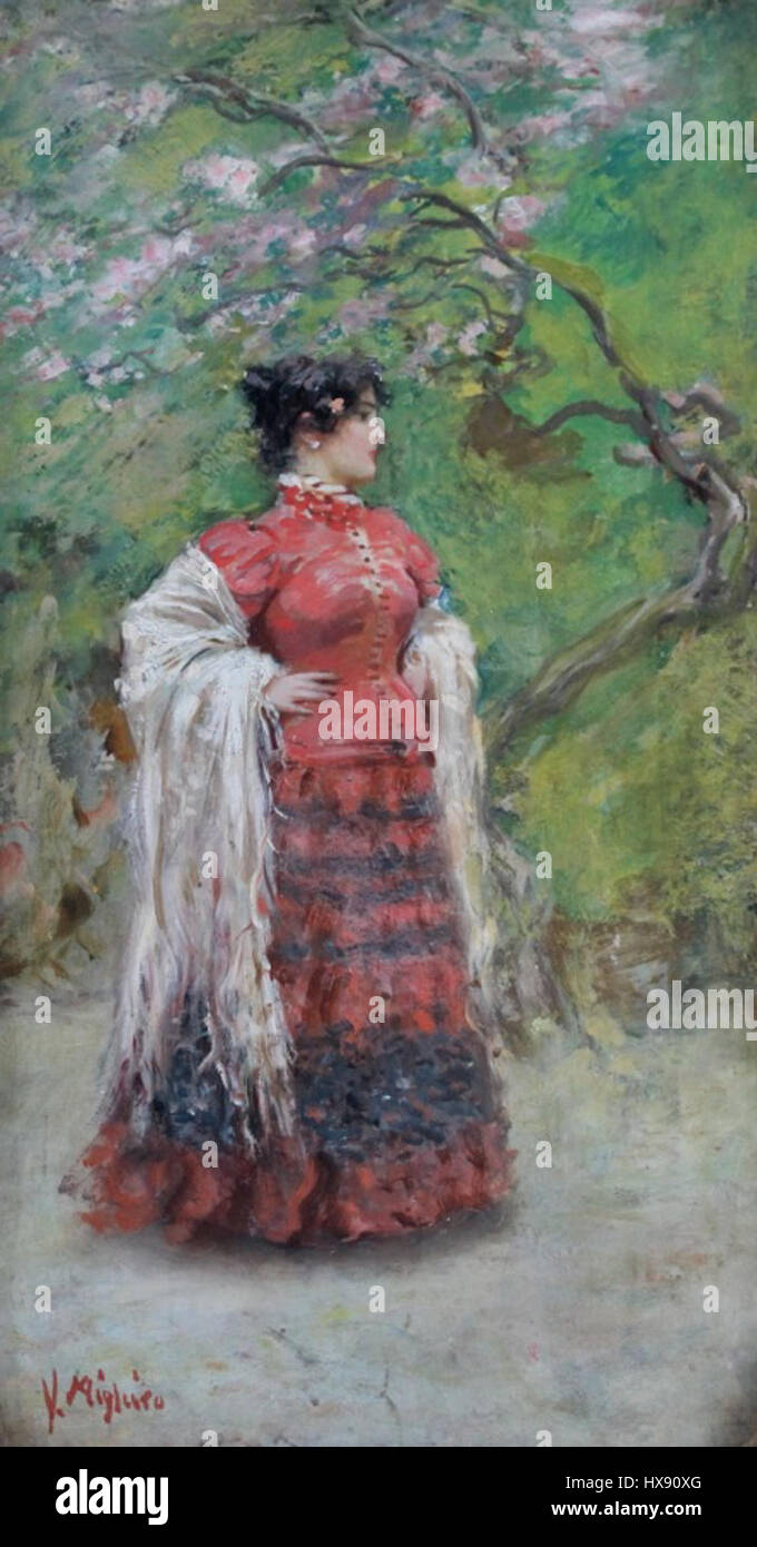 'Neapolitan Beauty' is a painting by Italian artist Vincenzo Migliaro ...