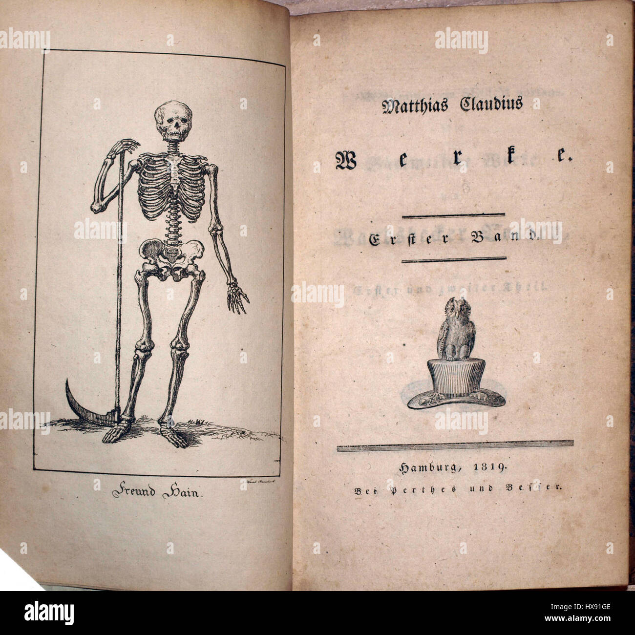 Matthias Claudius Werke erster band Stock Photo - Alamy