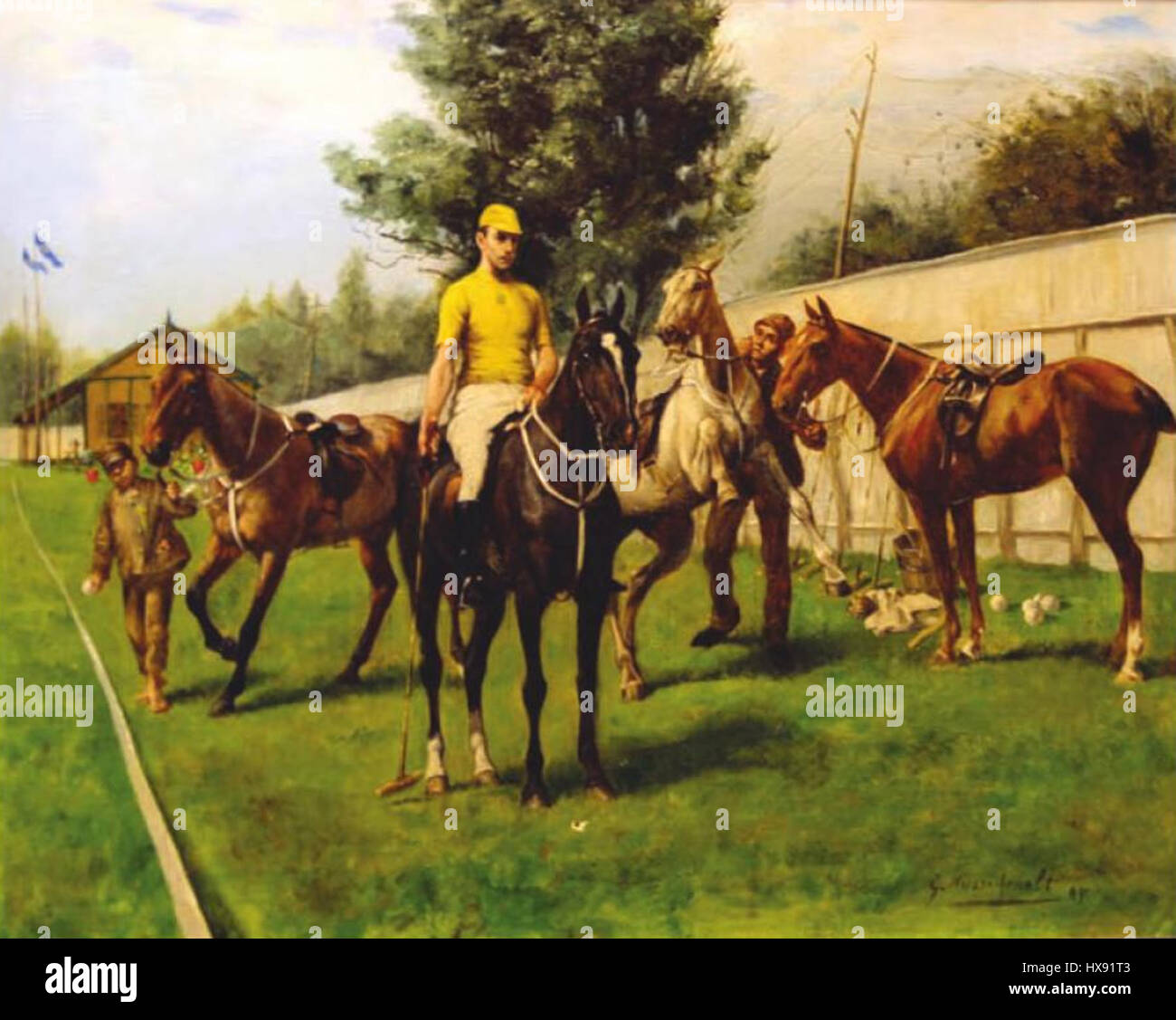 Raymond Rodgers Belmont on Domino circa 1880 painted by Gustav Muss ...