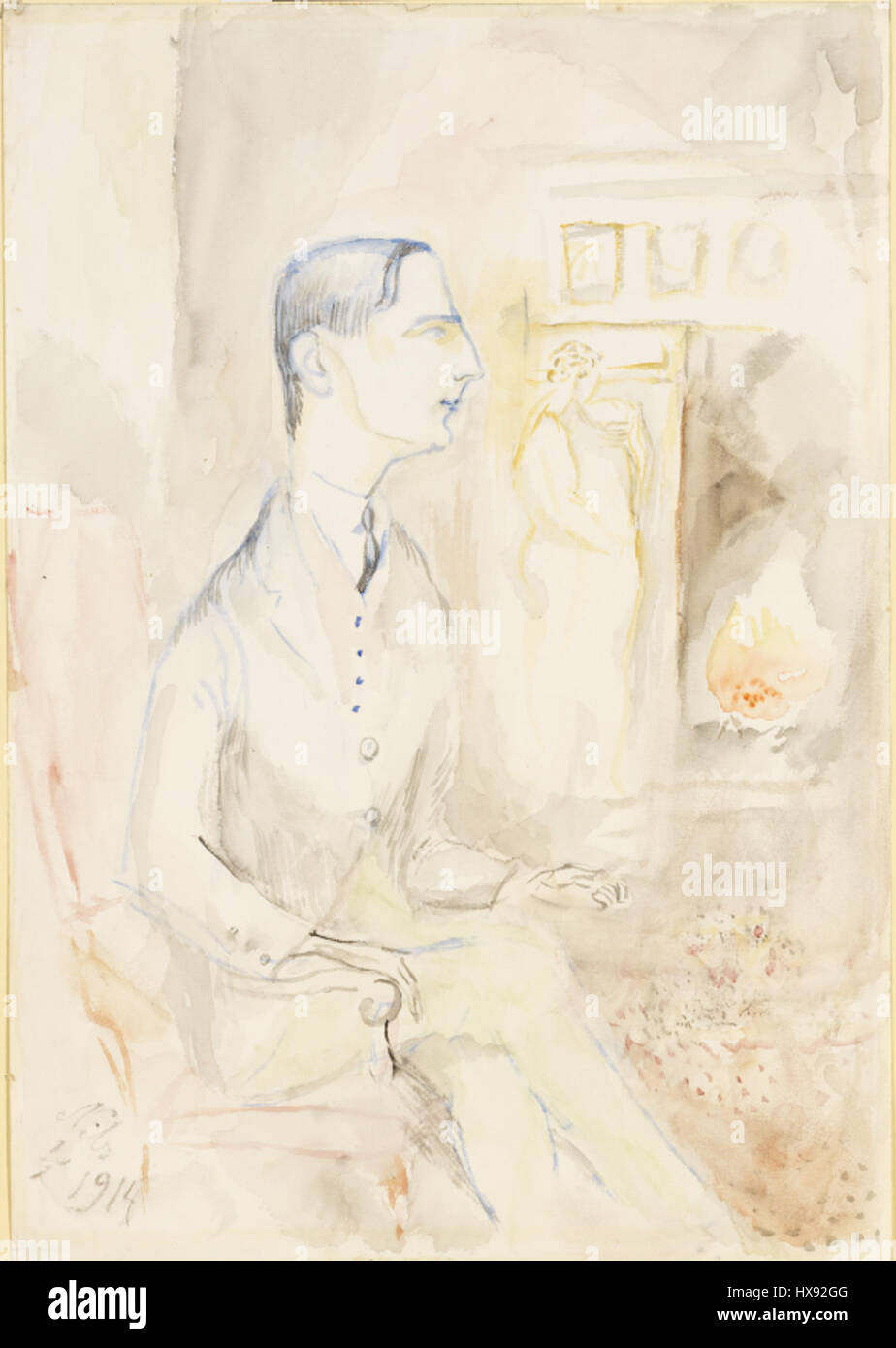 Nils Dardel's portrait of Bertil Reuterskiöld captures a striking image ...