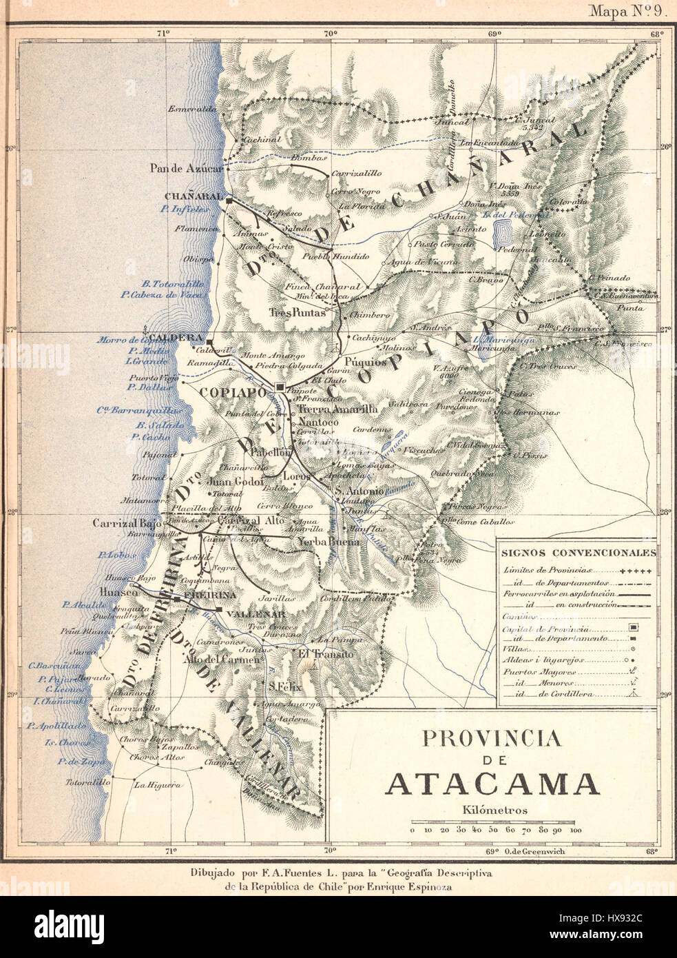 Chile atacama map hi-res stock photography and images - Alamy