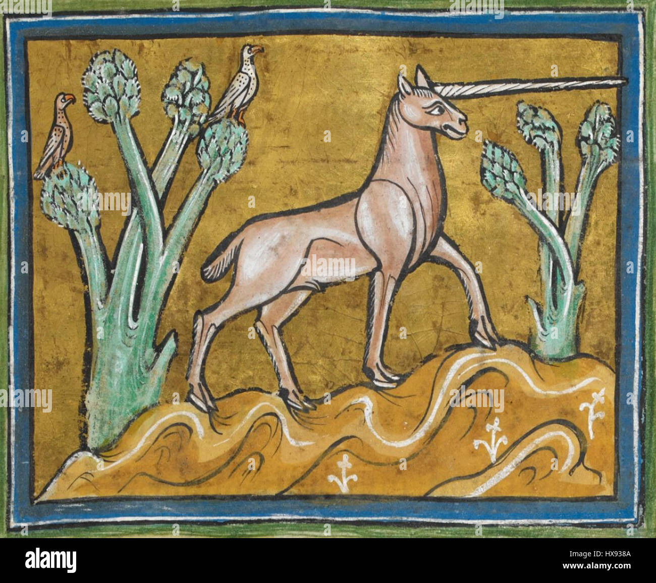 The 'Rochester Bestiary' is an illuminated manuscript containing depictions of mythical ...