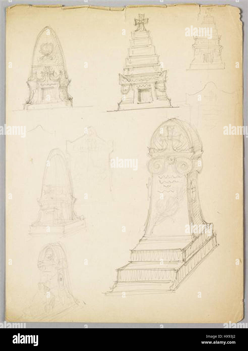 The 'Projet pour la sépulture de Delacroix' is a design for the tomb of ...
