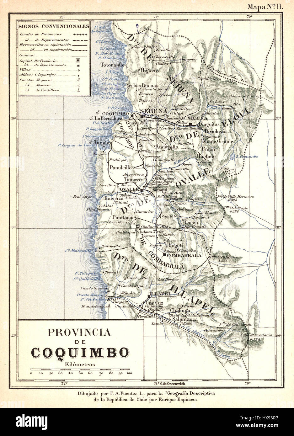 Coquimbo map hi-res stock photography and images - Alamy