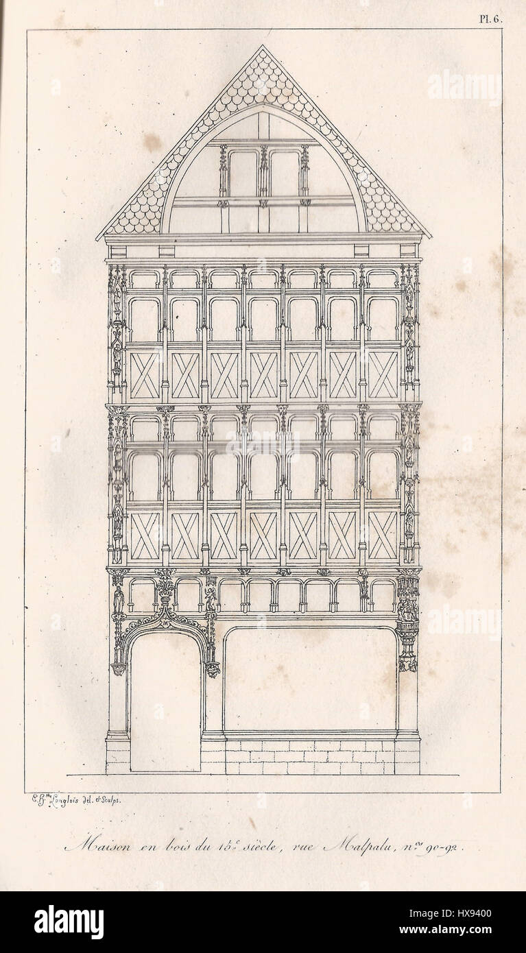 This is a 15th-century wooden house located on Rue Malpalu, number 90 ...