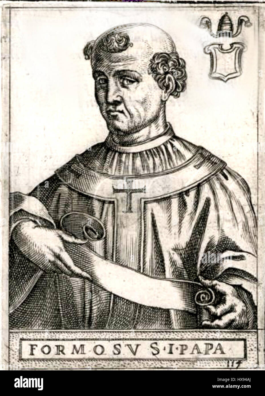 Pope Formosus, known for his controversial papacy, is depicted in this ...