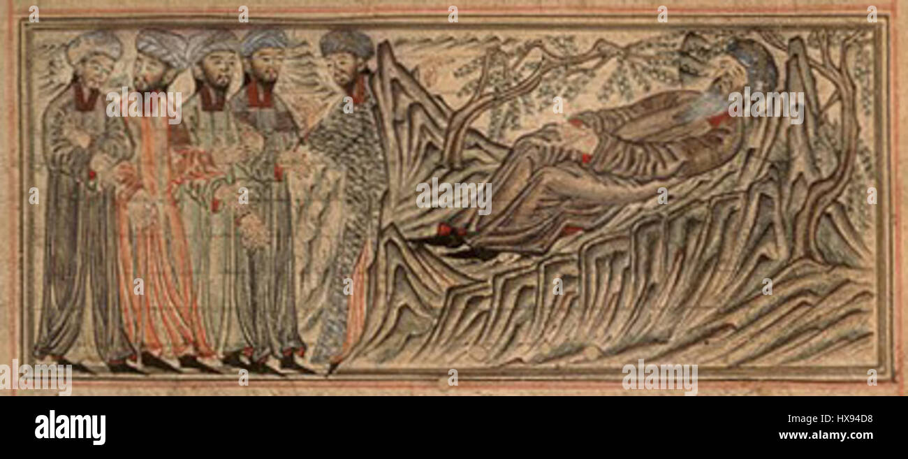 The scene of Moses on his deathbed depicts the biblical moment when ...