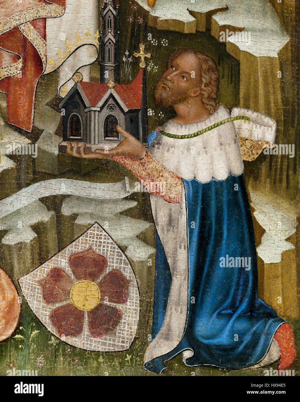 *Vyšebrodský cyklus Narozený Pán* (detail with the figure of the donor ...