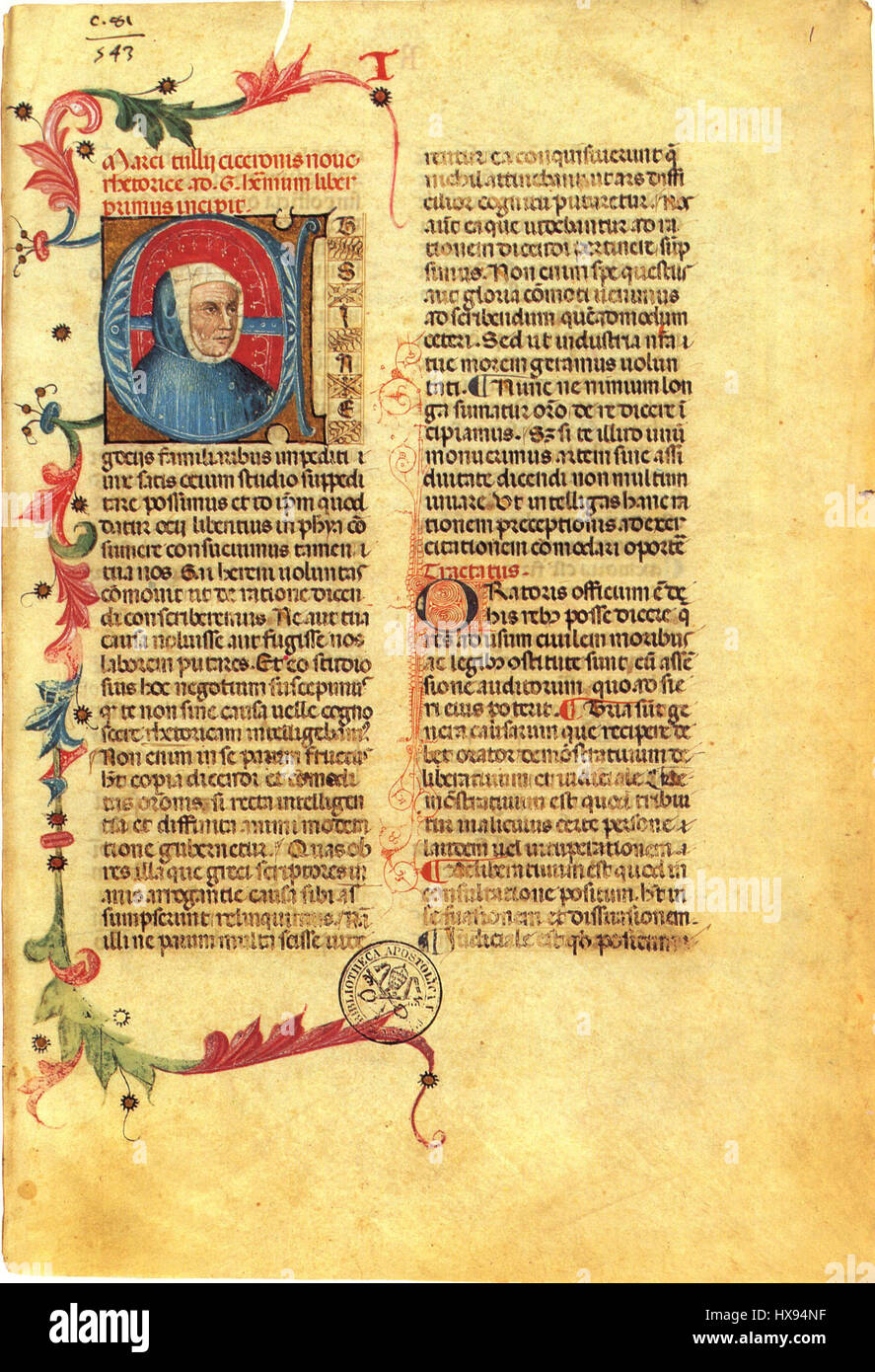 Rhetorica ad Herennium, Vaticanus Palatinus lat. 1459 Stock Photo - Alamy