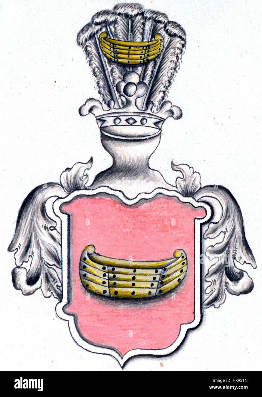 This image depicts a coat of arms design from a historical collection ...