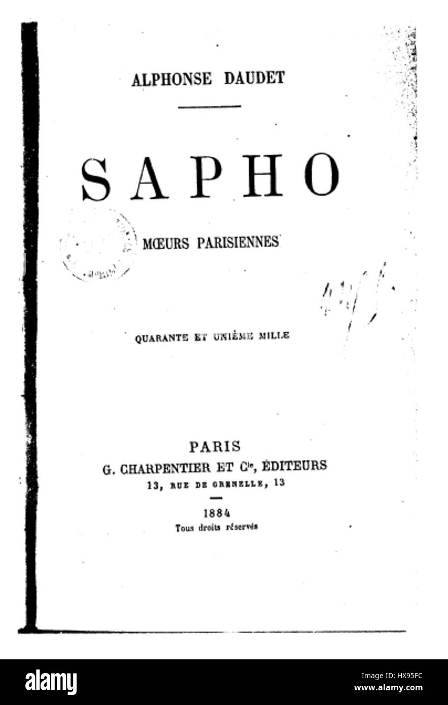 'Sapho' is a figure from Greek mythology, often portrayed in ancient ...