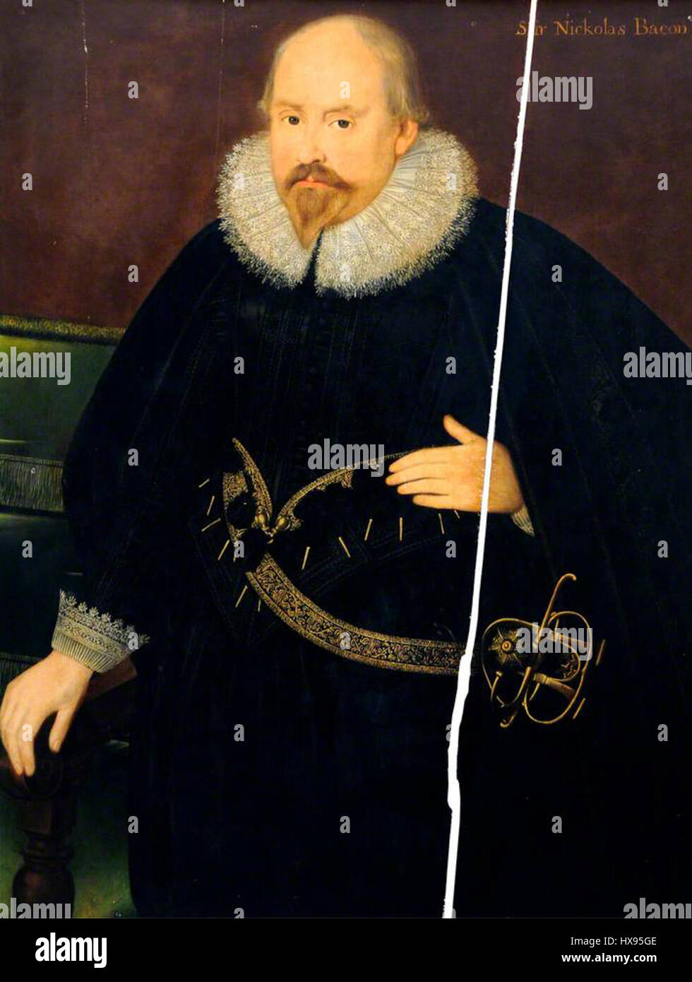 This portrait of Sir Nicholas Bacon, painted by an unknown artist ...