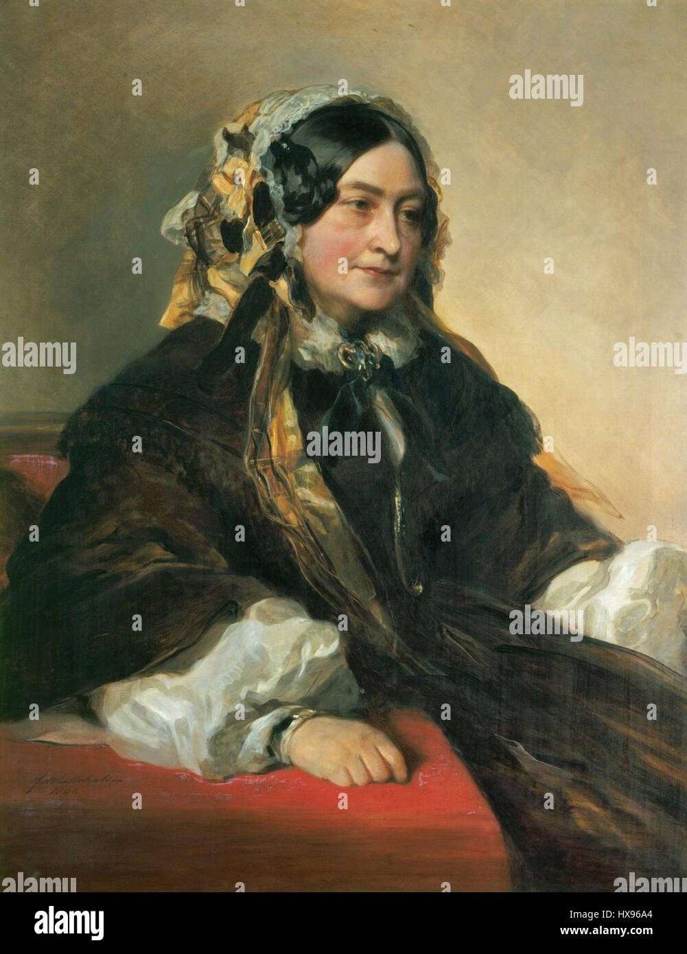 This portrait of Victoria, Duchess of Kent, painted in 1861, depicts ...