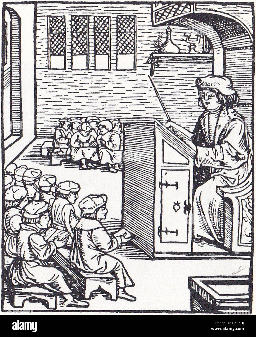 A depiction of a Monastery school, illustrating the educational setting ...