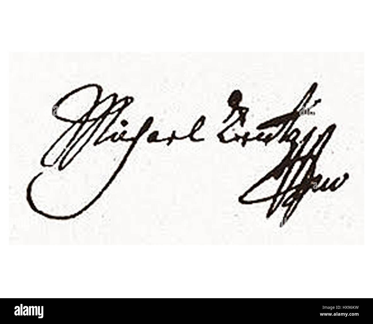 An image featuring a signature by Michael Heinrich Rentz, a historical ...