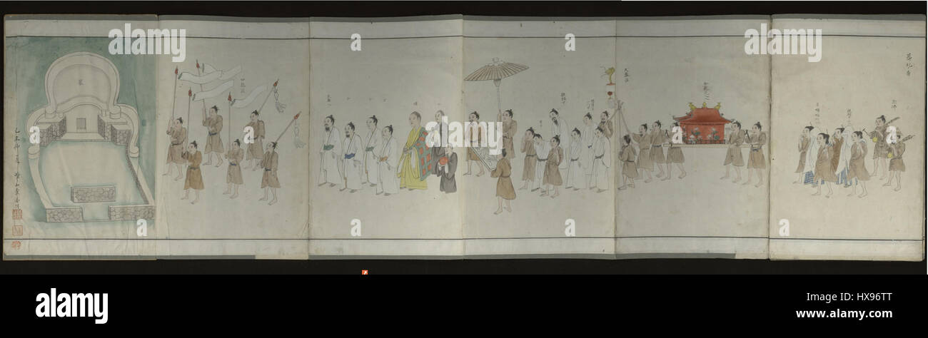 A *Ryukyu funeral* depicts a traditional funeral ceremony from the ...