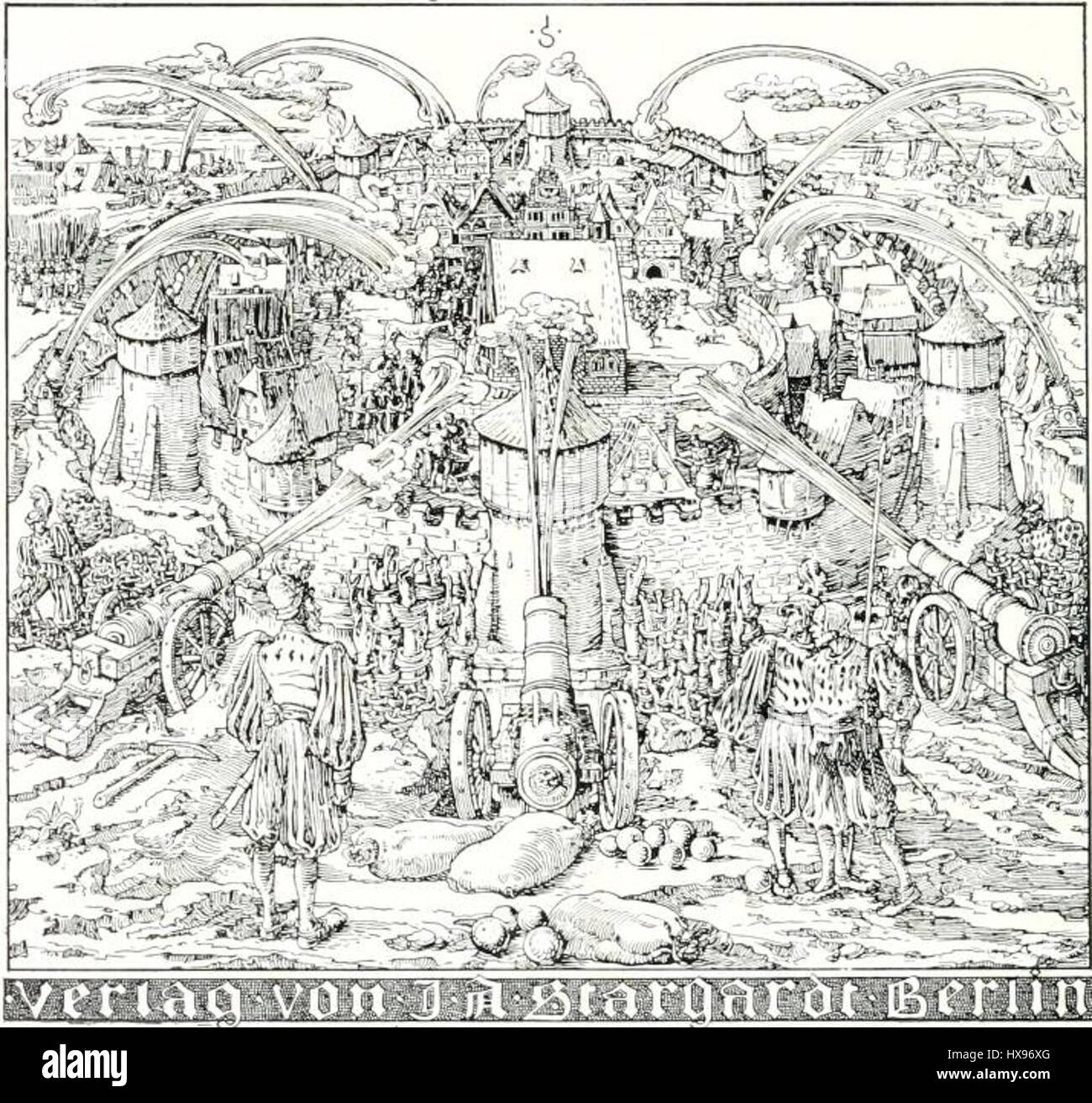 A depiction of a medieval siege, illustrating the military tactics and ...