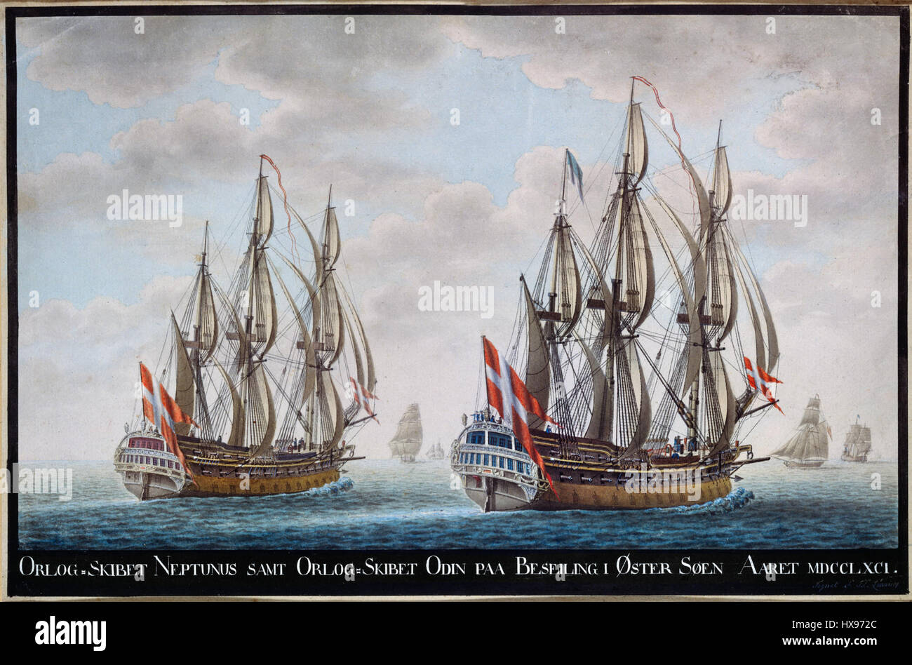 *Neptunus og Odin* (1791) is a depiction of the two gods, Neptune and ...