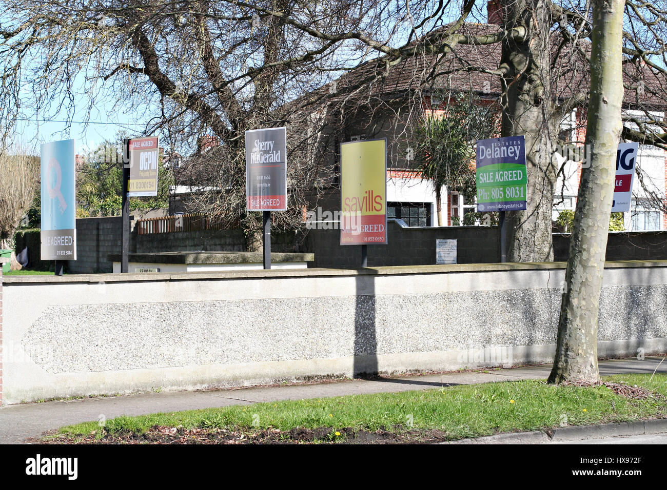 Row of For Sale signs Stock Photo - Alamy