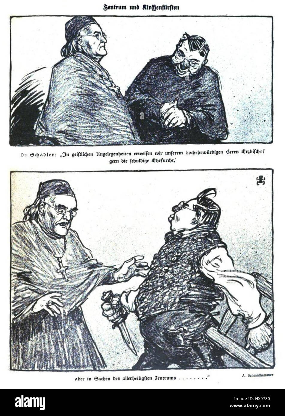 The title 'Zentrum und Kirchenfürsten' likely refers to a historical or ...