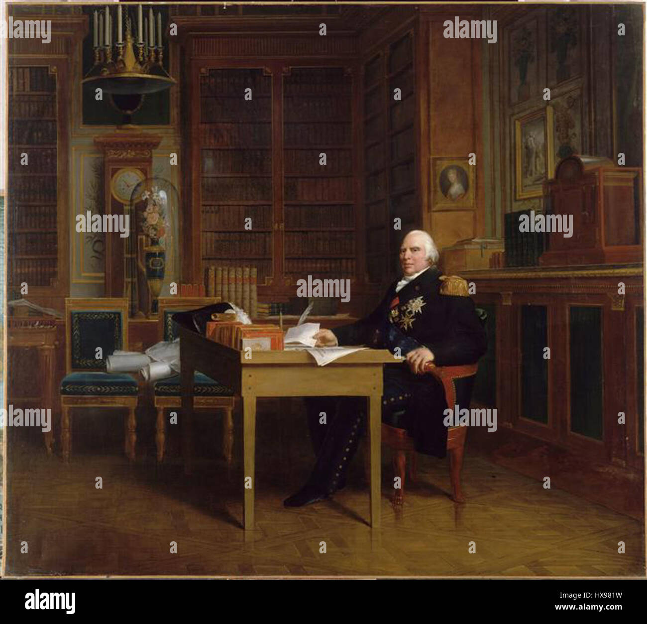 Louis XVIII, King of France, is depicted in this artwork during his ...