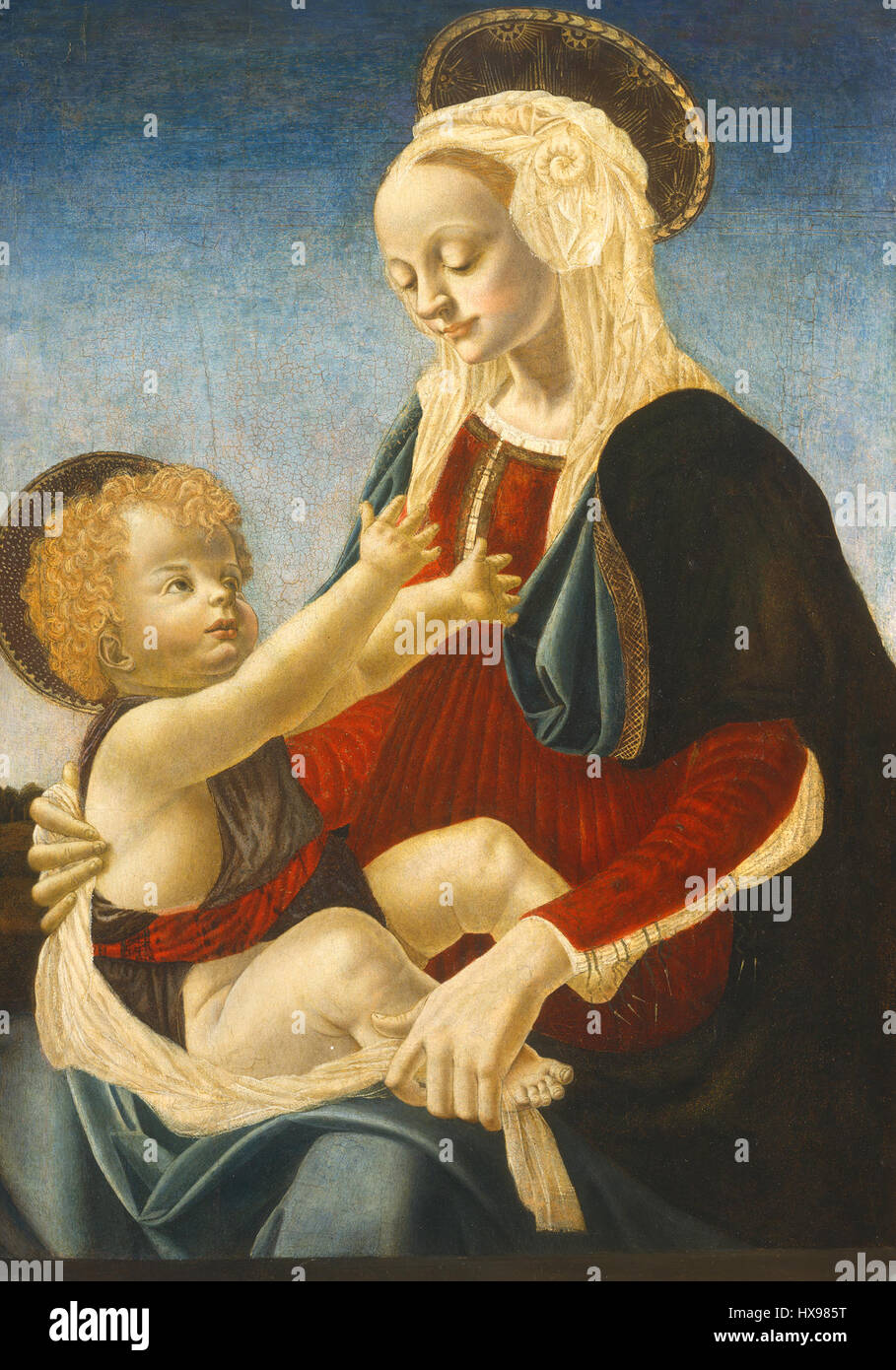 The 'Madonna and Child' artwork represents the iconic Christian image ...