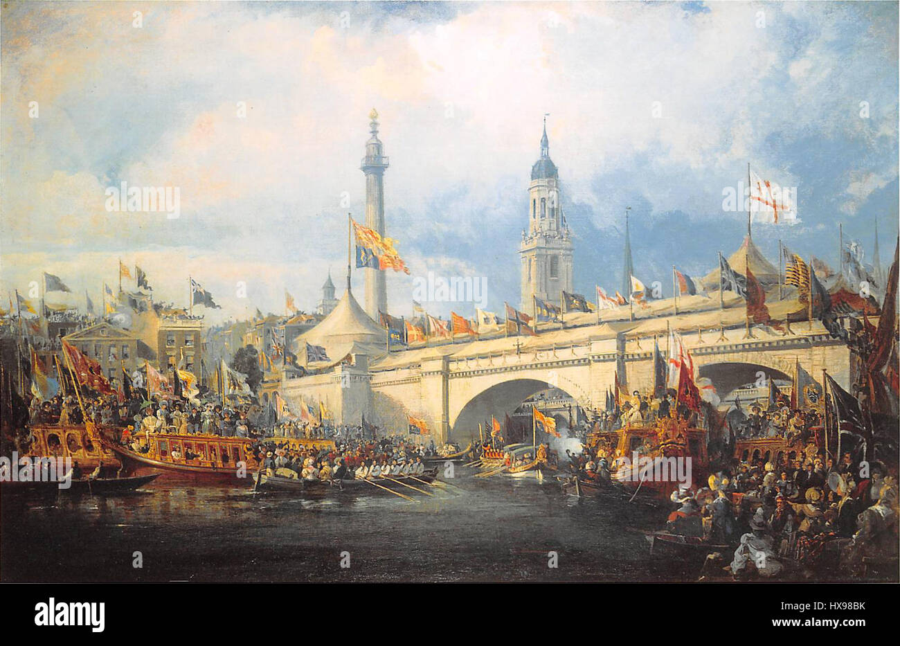'The Opening of New London Bridge' by George Chambers captures the ...