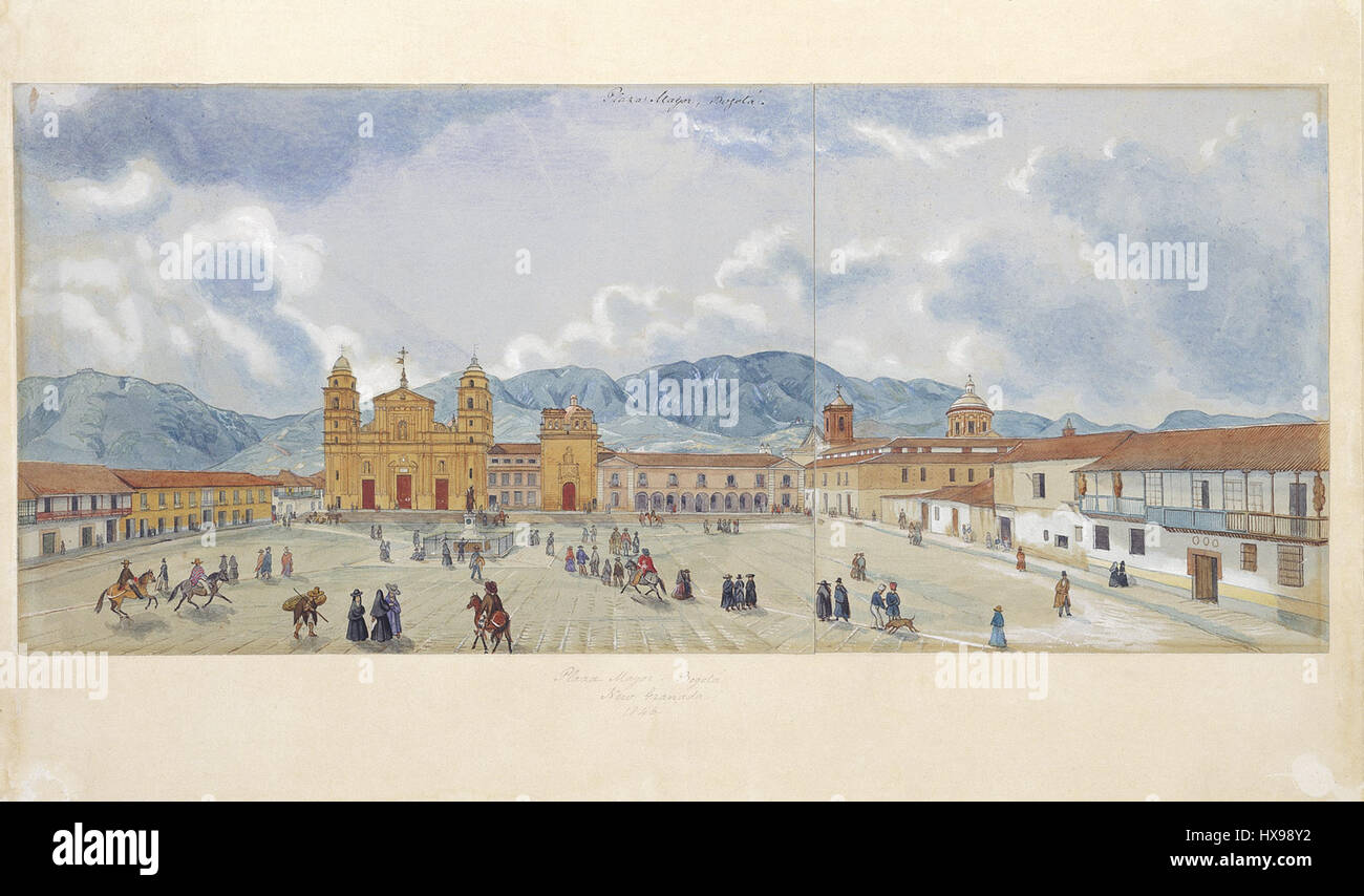 The Plaza Mayor de Bogotá, captured in 1846, was the central square of ...