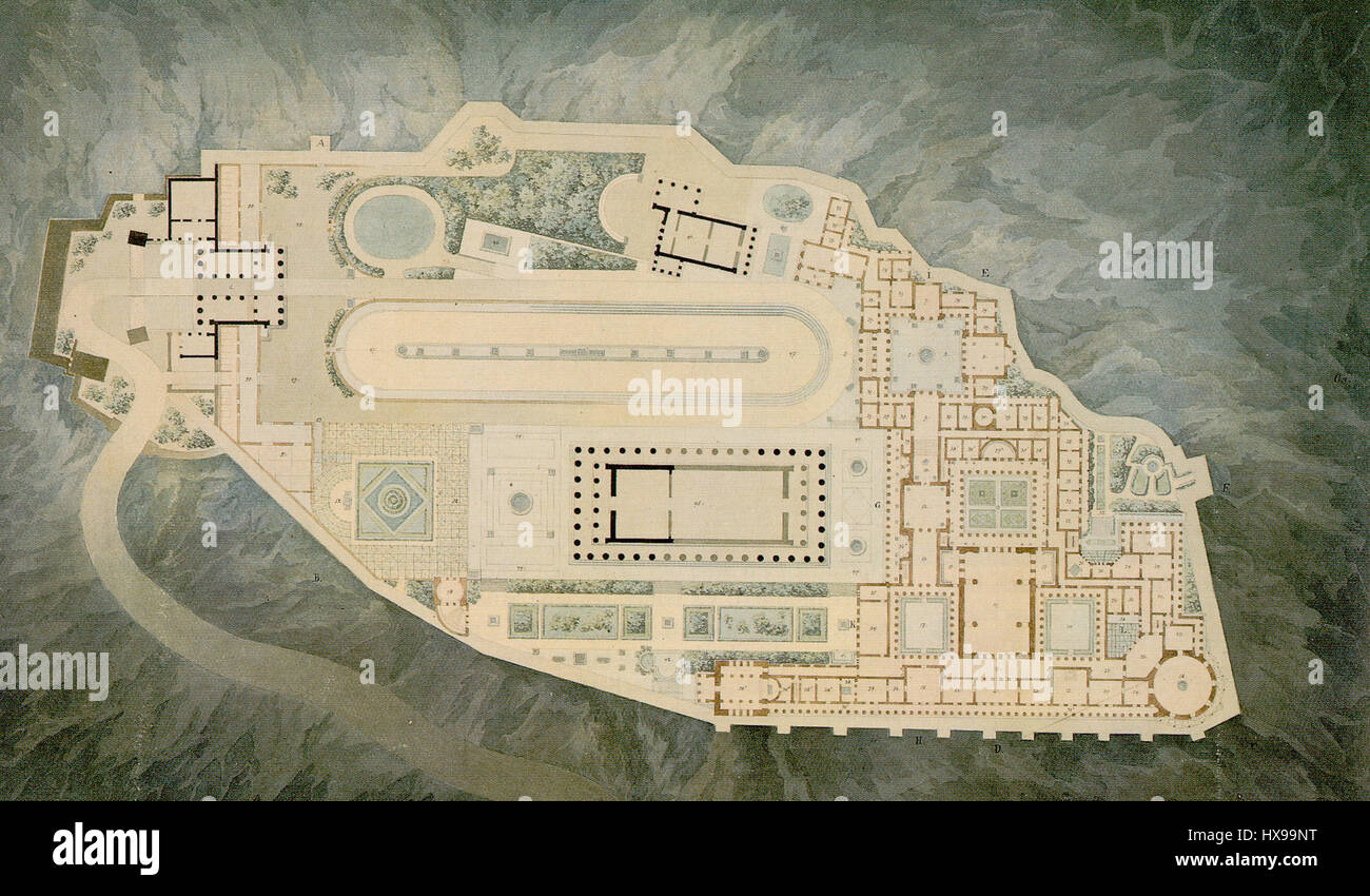 The Acropolis Palace design by Karl Friedrich Schinkel features a ...