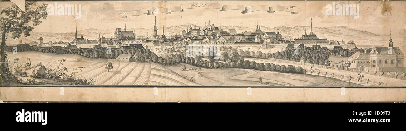 *Veduta* from Olomouc (1731-1732) is an anonymous work depicting a view ...