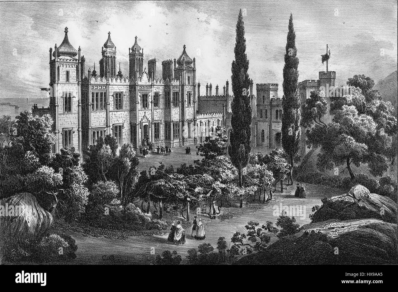 Carlo Bossoli's painting of the Palace in Alupka showcases the ...