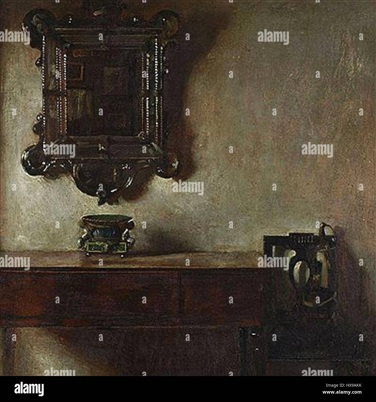 A simple yet elegant table featuring a reflective mirror surface ...