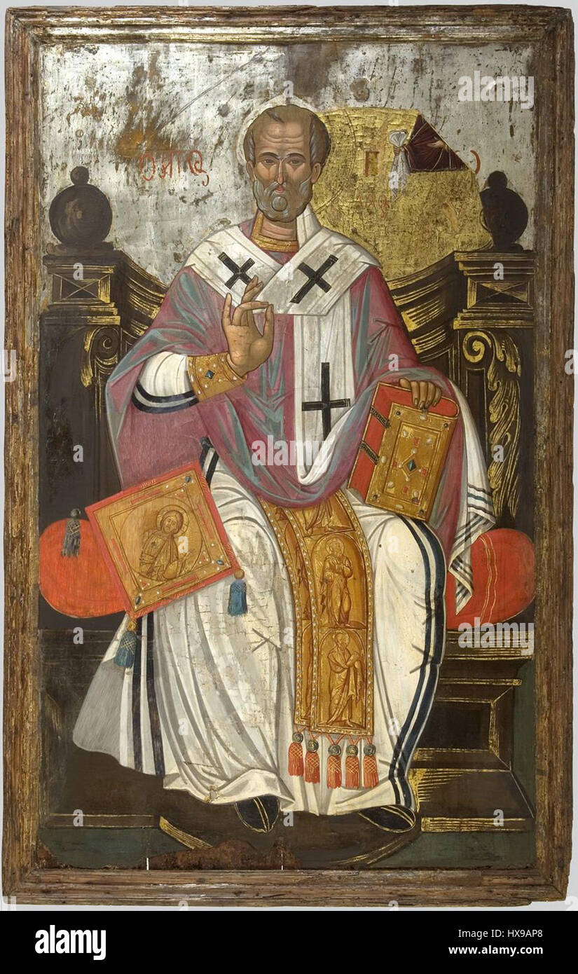 The 'Saint Enthroned' is a Byzantine icon displayed in the Byzantine ...